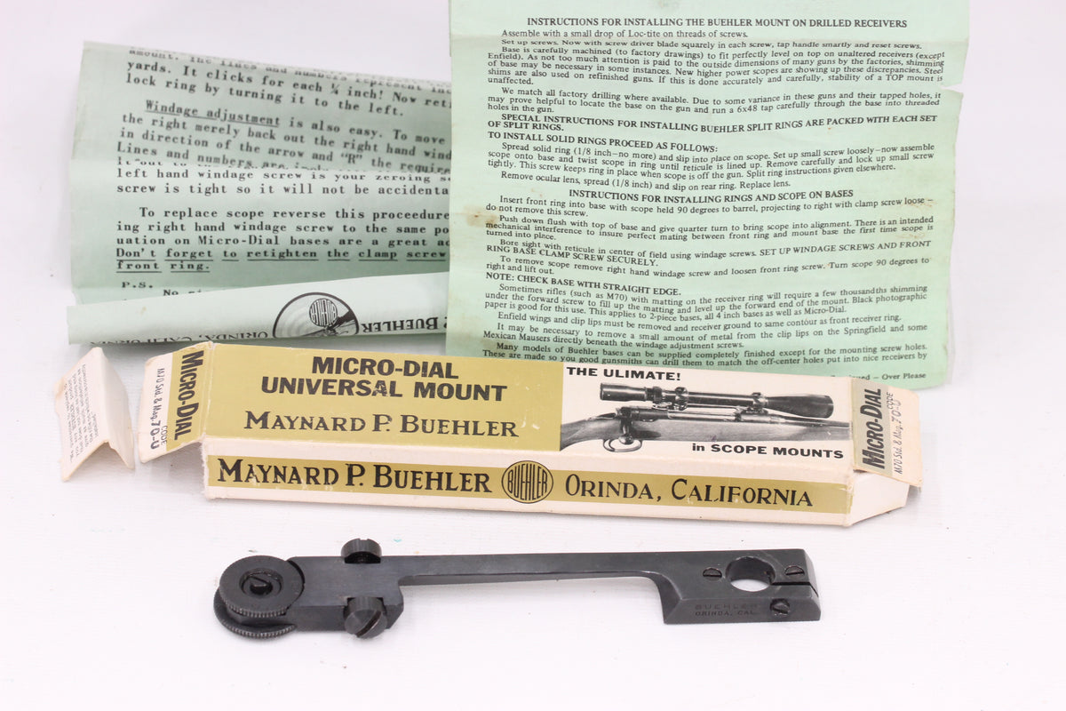 Buehler Micro-Dial Universal Mount One-Piece Scope Base – pre64win.com
